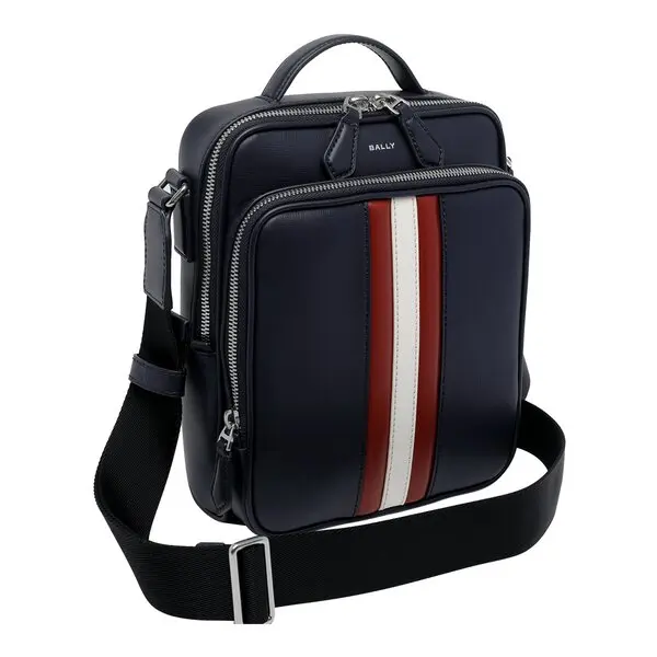 Bally Logo Printed Zip-up Messenger Bag