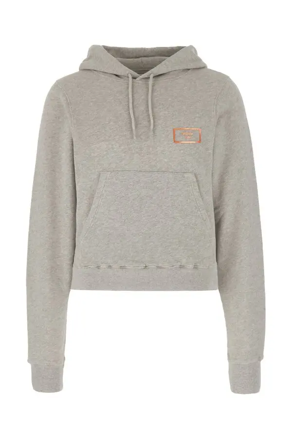 Martine Rose Logo Detailed Drawstring Hoodie - Gray