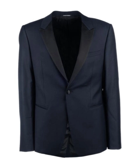 Emporio Armani Virgin Wool Blazer - Black