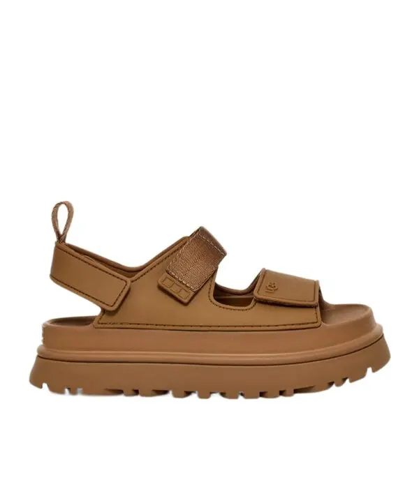 UGG Golden Glow Logo-embossed Touch-strap Sandals - Brown