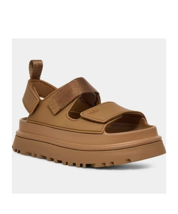 UGG Golden Glow Logo-embossed Touch-strap Sandals