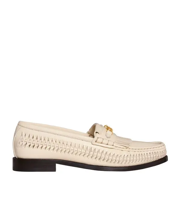 Celine Luco Braided Loafer In Calfskin - Milk Color