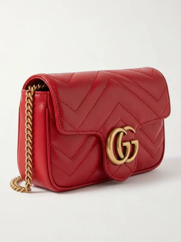 Gucci Interlocking G Marmont Shoulder Bag - Red