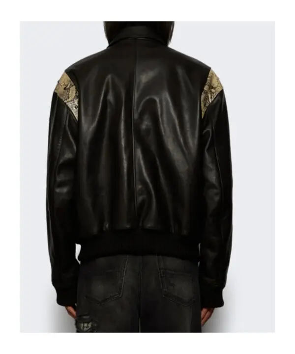 Amiri Printed Zip-up Leather Jacket