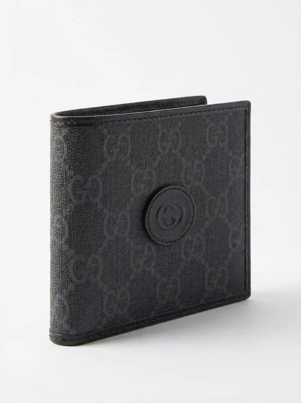 Gucci Logo Patch Bi-fold Wallet - Black