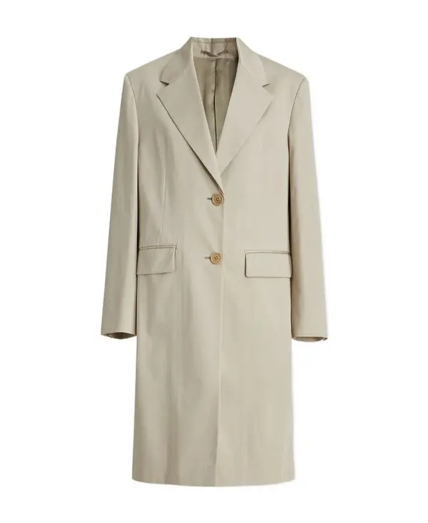 Prada Single-breasted Long-sleeved Coat - Limestone Color