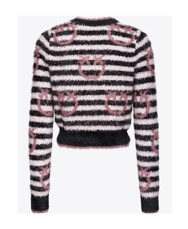 Pinko Logo-print Striped Cardigan
