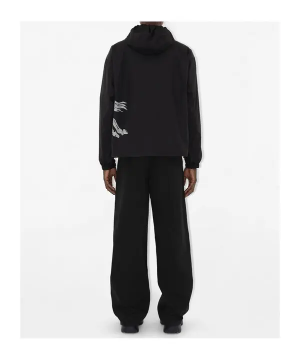 Burberry Zip-up Hooded Jacket With Equestrian Knight Print
