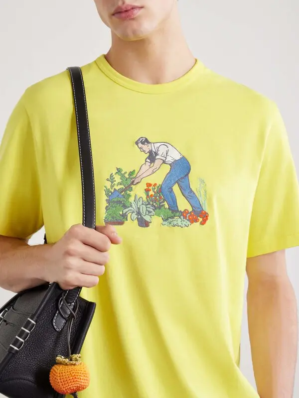 JW Anderson Gardener Embroidered Cotton-jersey T-shirt