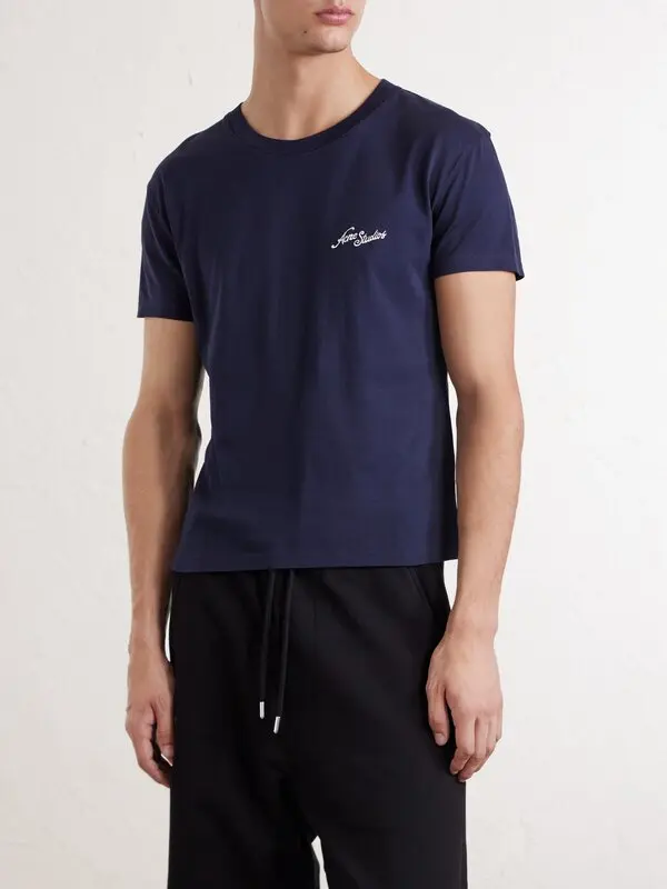 Acne Studios Logo-embroidered Cotton-jersey T-shirt