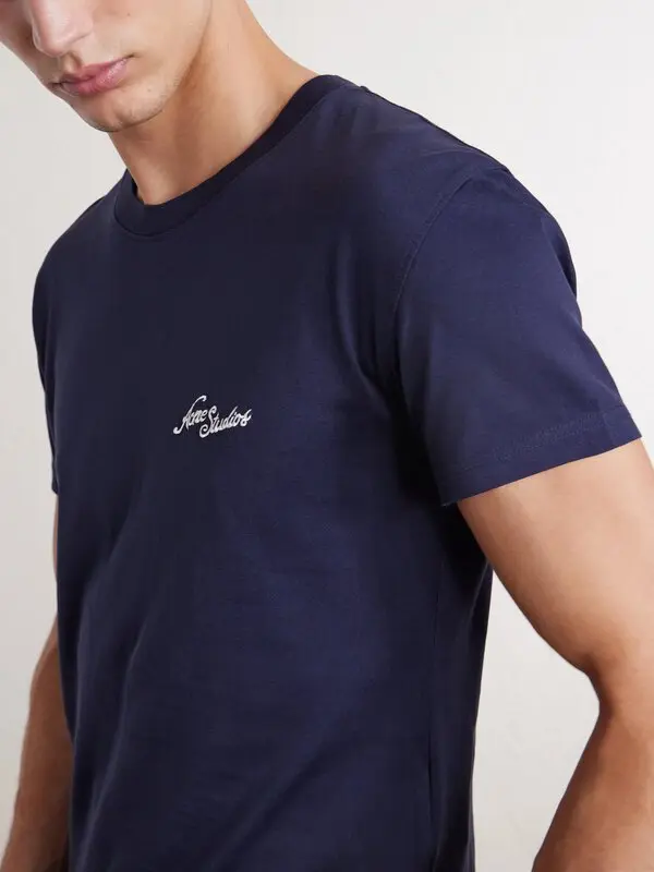 Acne Studios Logo-embroidered Cotton-jersey T-shirt