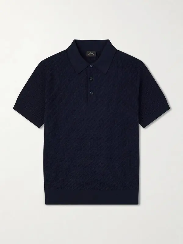 Brioni Cotton, Silk And Cashmere-blend Polo Shirt