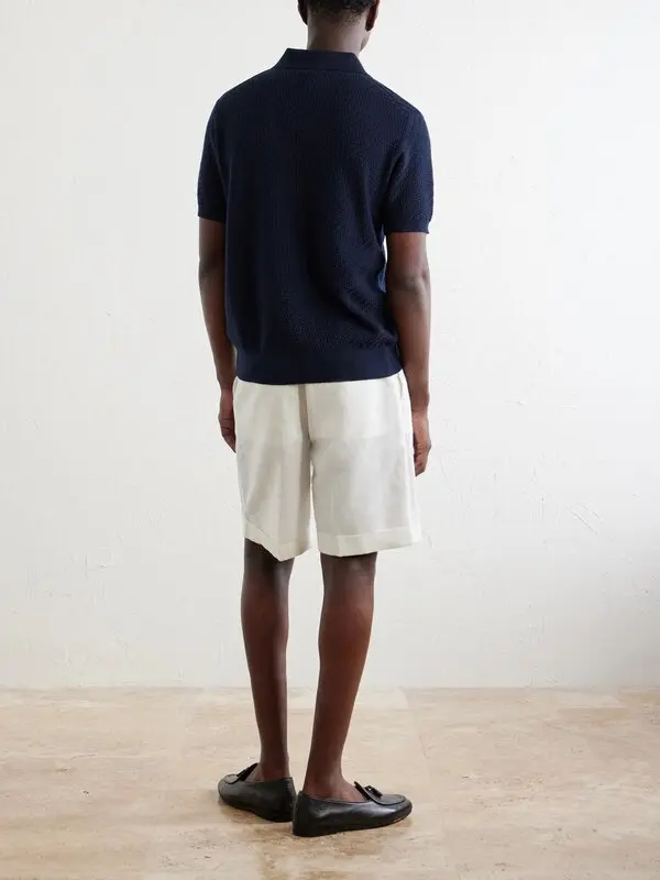 Brioni Cotton, Silk And Cashmere-blend Polo Shirt