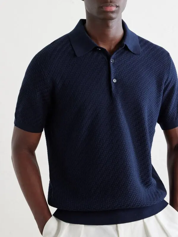 Brioni Cotton, Silk And Cashmere-blend Polo Shirt