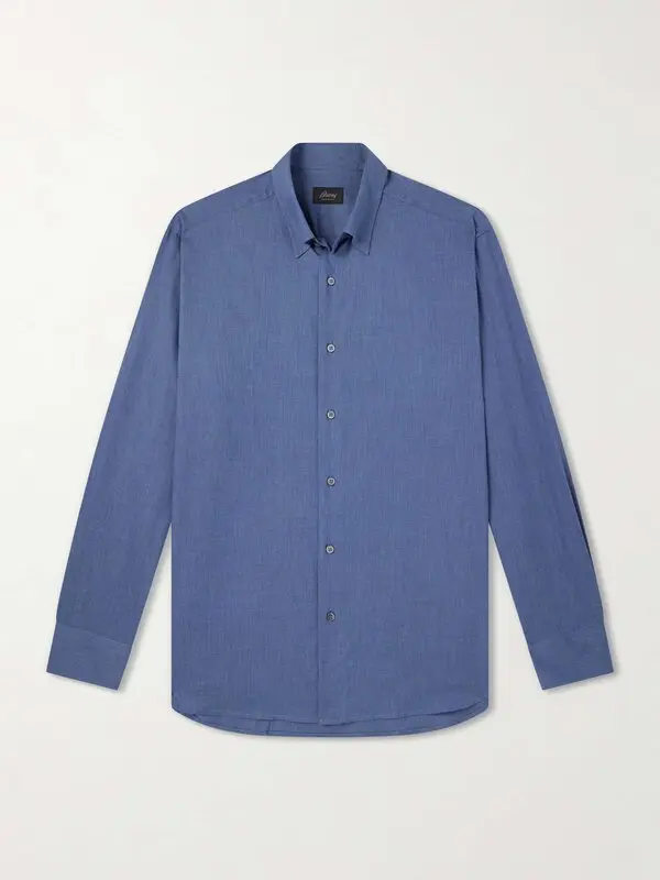 Brioni Cotton-poplin Shirt - Blue