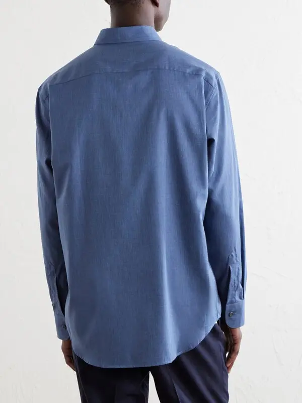 Brioni Cotton-poplin Shirt - Blue