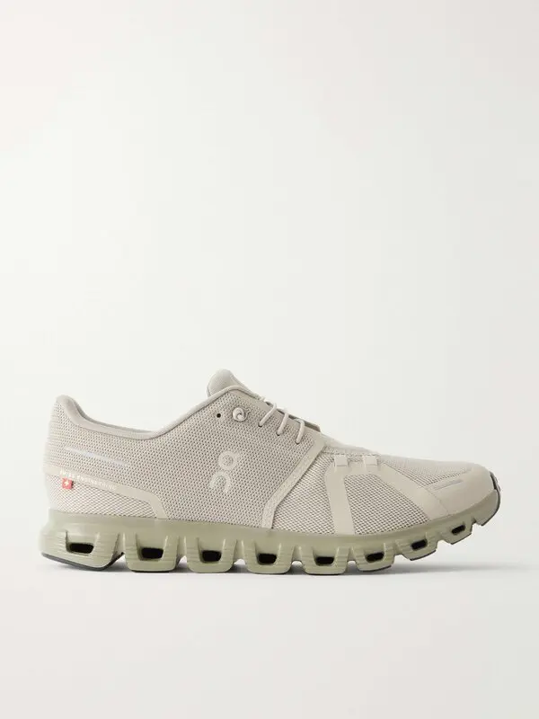 On Cloud 6 Wp Rubber-trimmed Stretch-knit Slip- Sneakers - Green