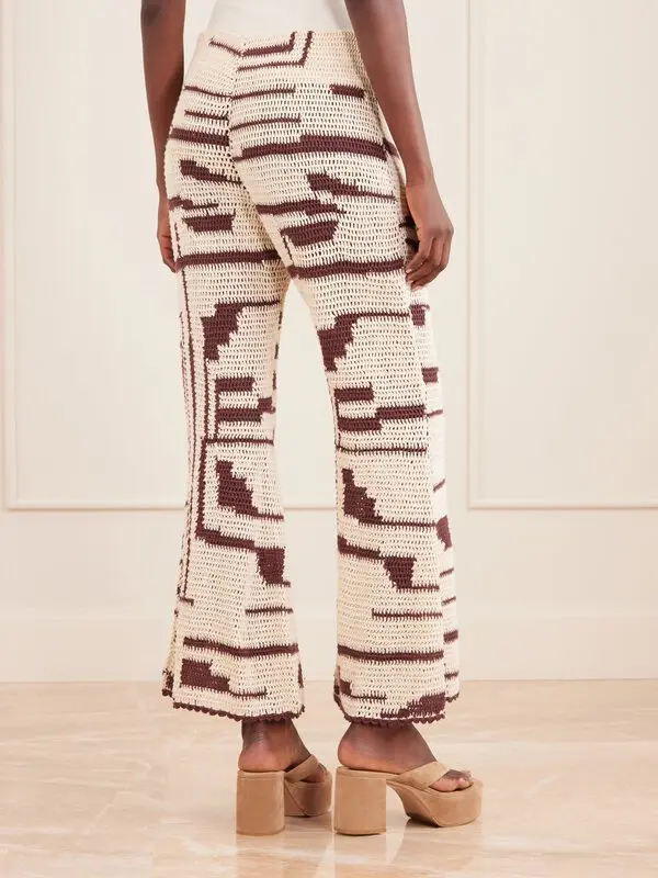 Alix Of Bohemia Farah Crocheted Cotton Flared Pants