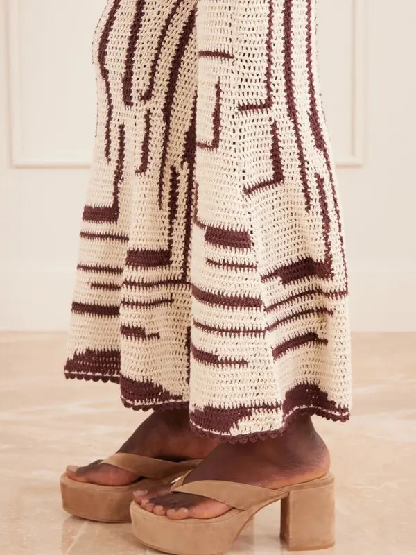 Alix Of Bohemia Farah Crocheted Cotton Flared Pants