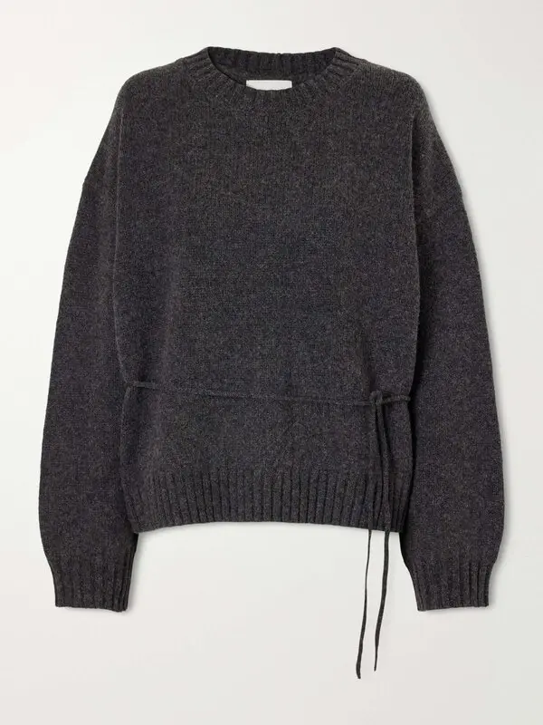 ST. AGNI Belted Wool Sweatshirt