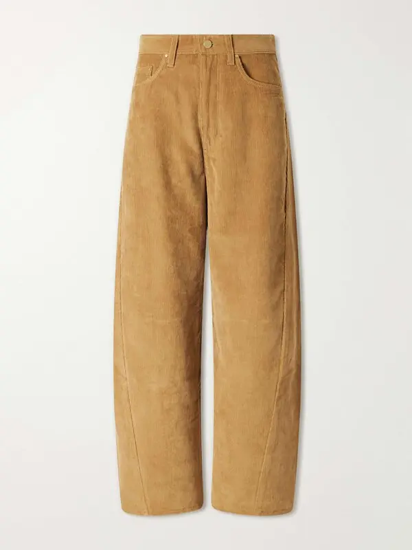 Maria Mcmanus Crescent Corduroy Organic-cotton Wide-leg Pants - Camel