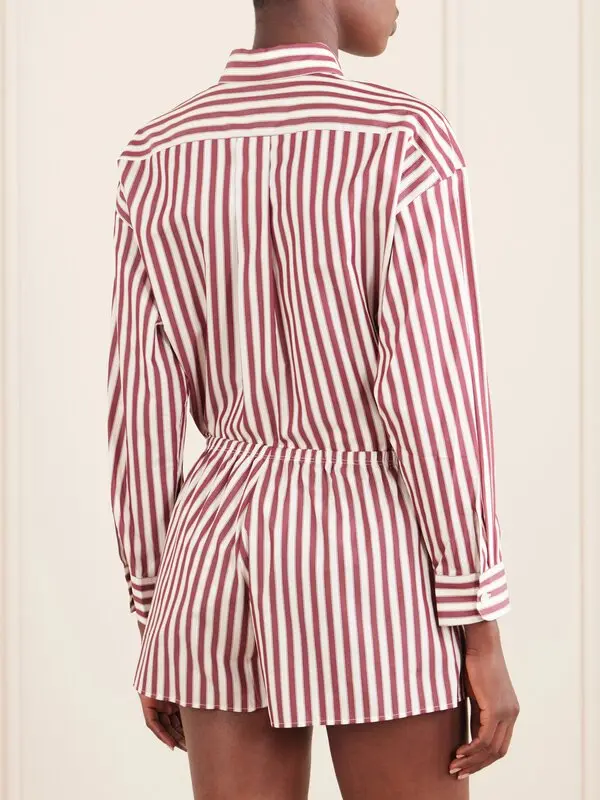 ERES Striped Cotton-poplin Pajama Shorts
