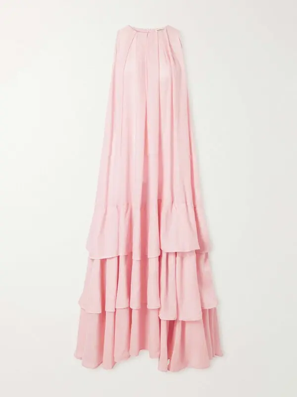 MARRAKSHI LIFE Ruffled Cotton Poplin Maxi Dress - Pink