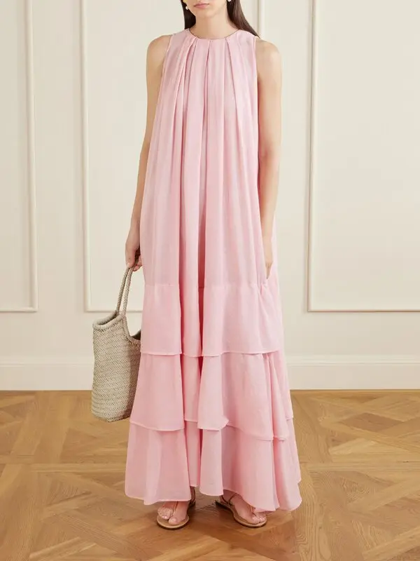 MARRAKSHI LIFE Ruffled Cotton Poplin Maxi Dress