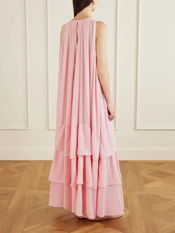MARRAKSHI LIFE Ruffled Cotton Poplin Maxi Dress