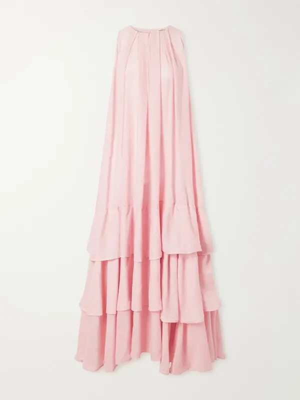 MARRAKSHI LIFE Ruffled Cotton Poplin Maxi Dress - Pink