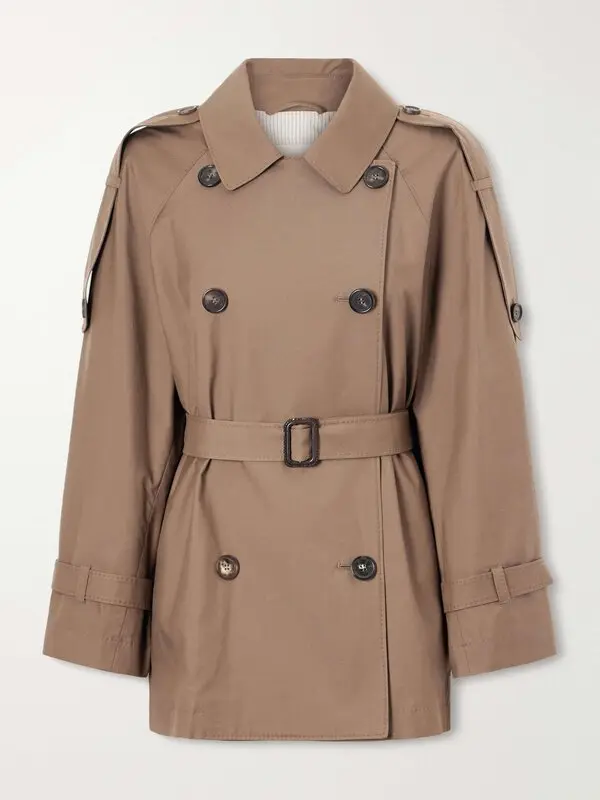 Max Mara Double-breasted Cotton-blend Twill Trench Coat - Brown