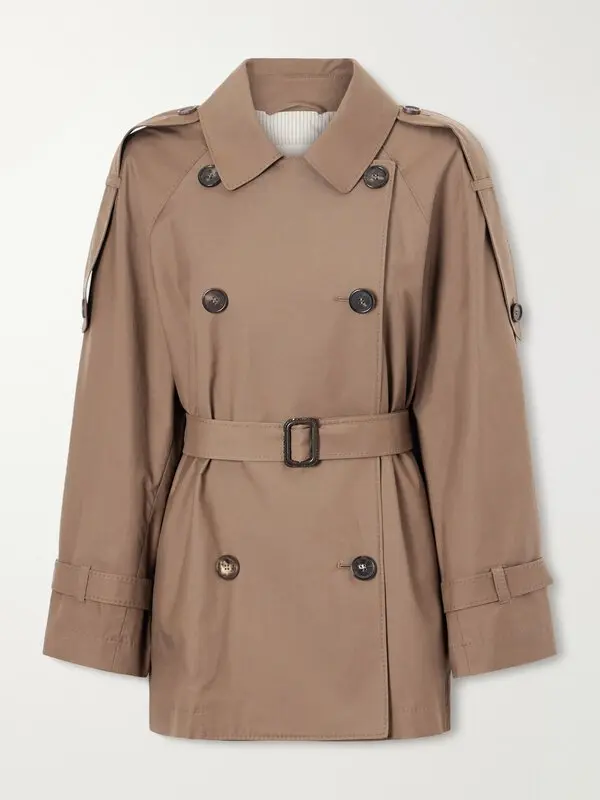 Max Mara Double-breasted Cotton-blend Twill Trench Coat - Brown