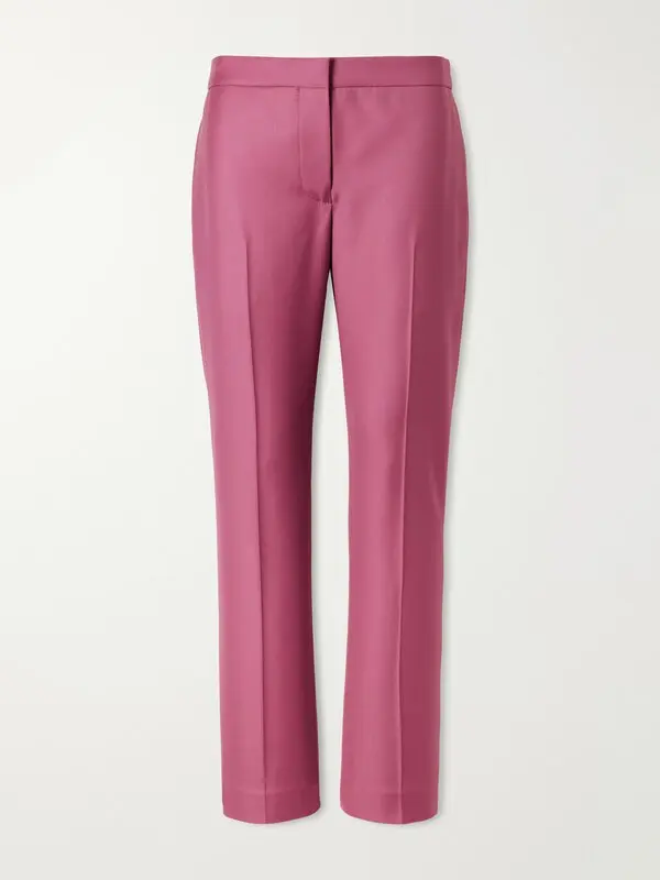 Alexander McQueen Wool Straight-leg Tailored Pants - Pink