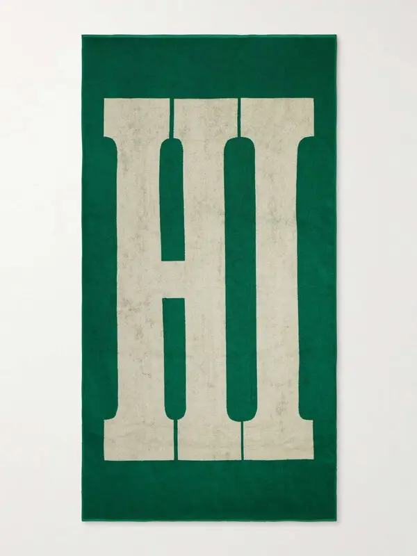 Phoebe Philo Hi Cotton-jacquard Towel - Leaf Green