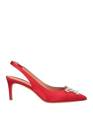 Santoni Pumps Size Textile Fibers - Tomato Red