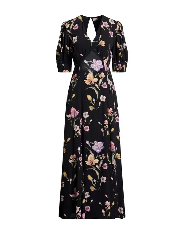 TWINSET Floral Print V-neck Maxi Dress
