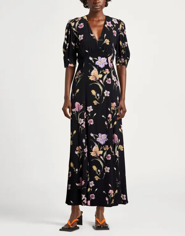 TWINSET Floral Print V-neck Maxi Dress