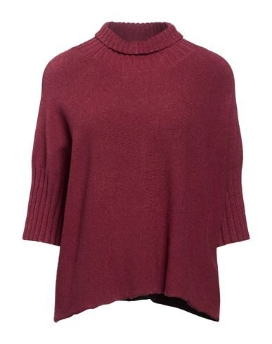MANILA GRACE Knitted Turtleneck With 3/4 Sleeves - Red