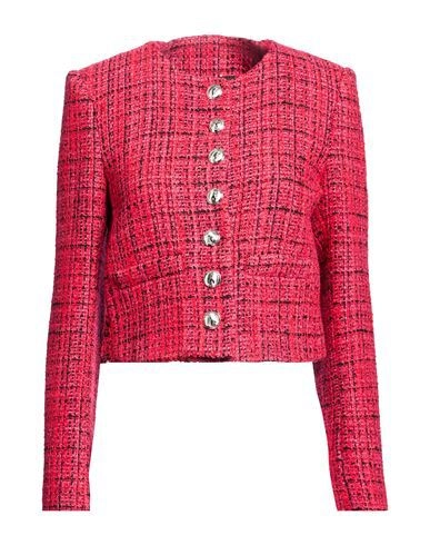 Patrizia Pepe Jacket Size Polyester, Acrylic, Cotton, Polyamide, Wool - Red