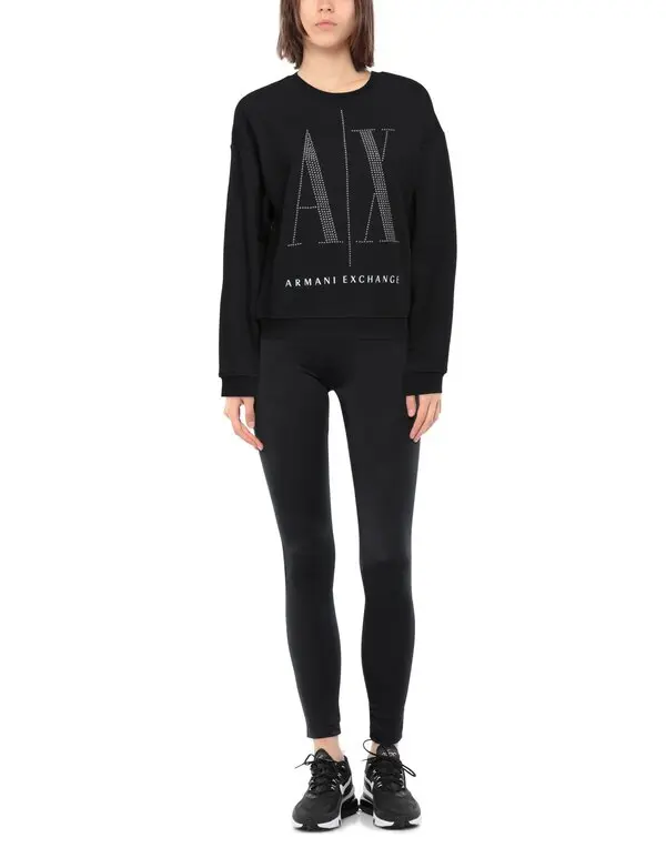 Armani Exchange Cotton-elastane Sweatshirt With Embellished Logo