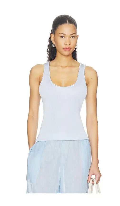 L'academie Carys Knit Tank In Baby Blue - Ice Blue