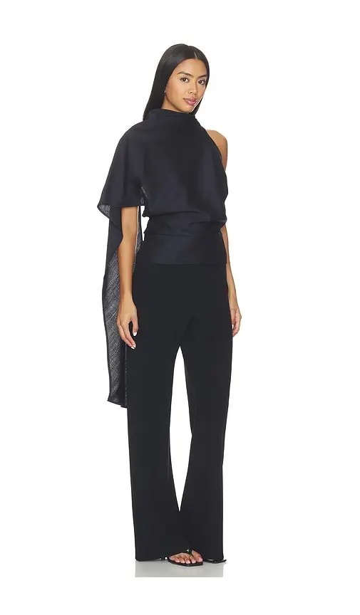 RÓHE Draped Open Back Top In Black