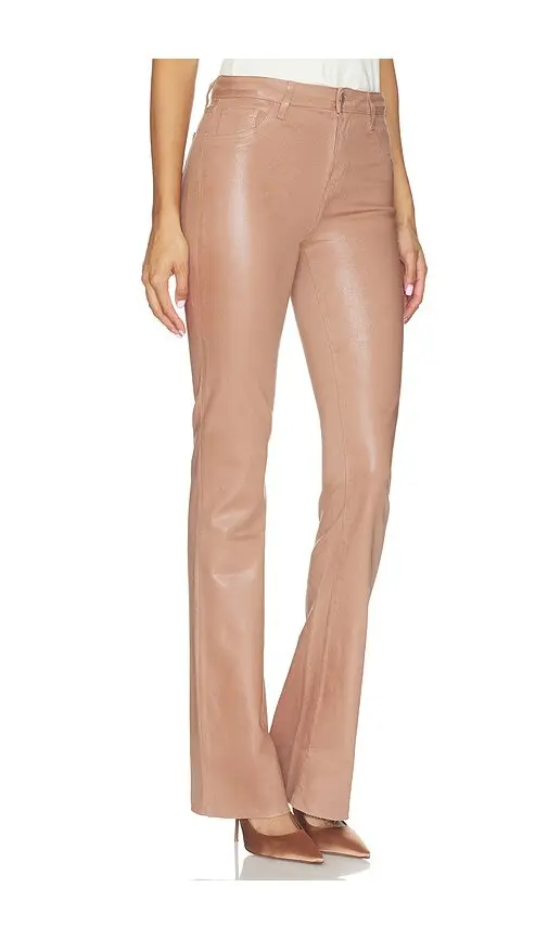 L'Agence Ruth Straight Leg Undone Hem Jeans - Hazelnut Coated