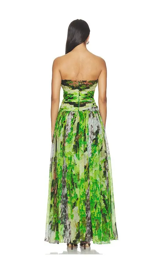 LA FUORI Fairy Fern Draped Maxi Dress - Printed