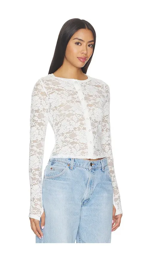 Michael Lauren Long Sleeve Lace Button-up Shirt
