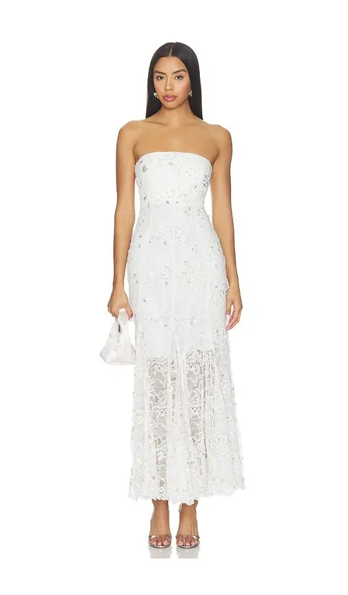 LA FUORI Ballet Rose Midi Dress - White