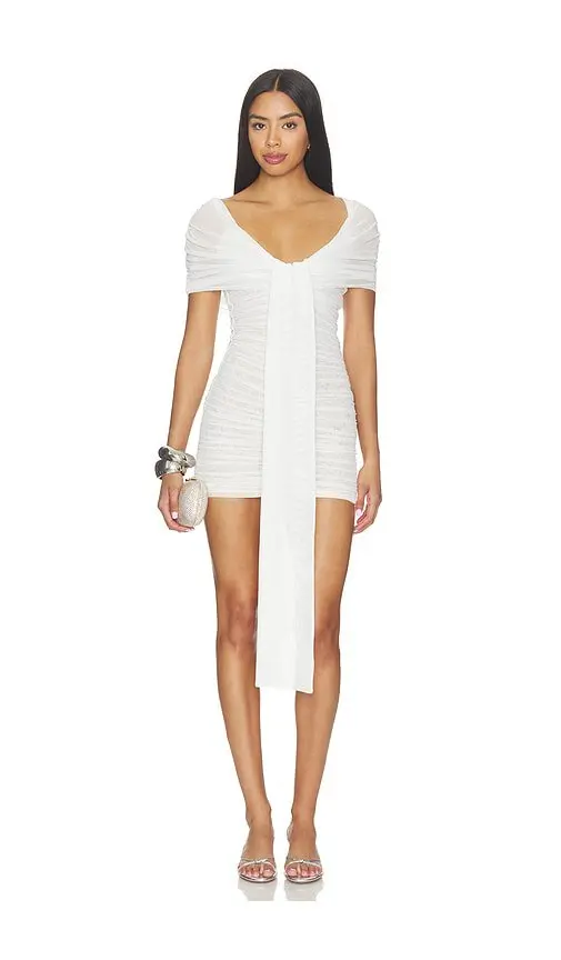 SEROYA Winslow Mesh Dress In Ivory - Eggshell