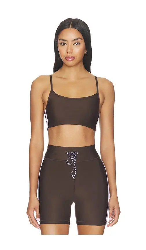 The Upside Oxford Hutton Scoop Sports Bra In Brown