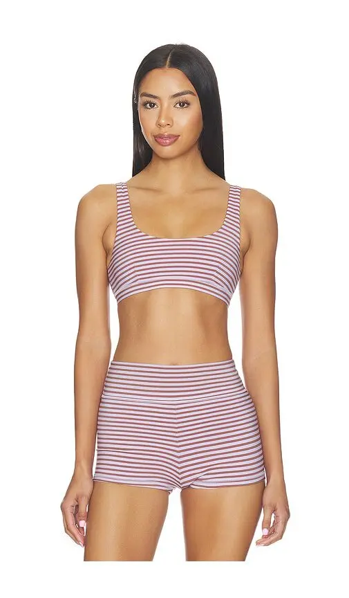 The Upside Miami Scoop Neck Jasmine Sports Bra In Lavender - Stripe