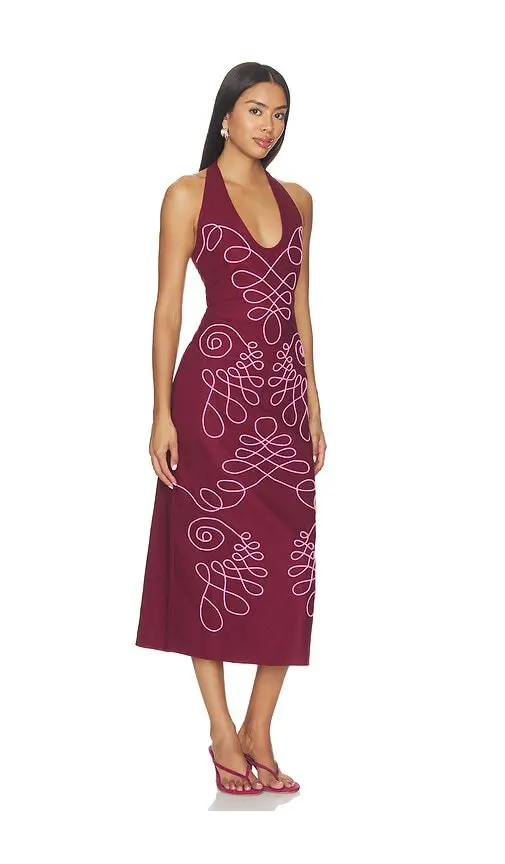 THE WOLF GANG Lera Midi Dress